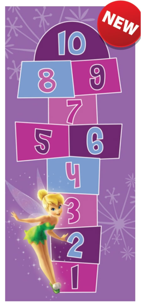 Tinkerbell Hopscotch Mat and Rugs for the Kids Bedroom or play area.